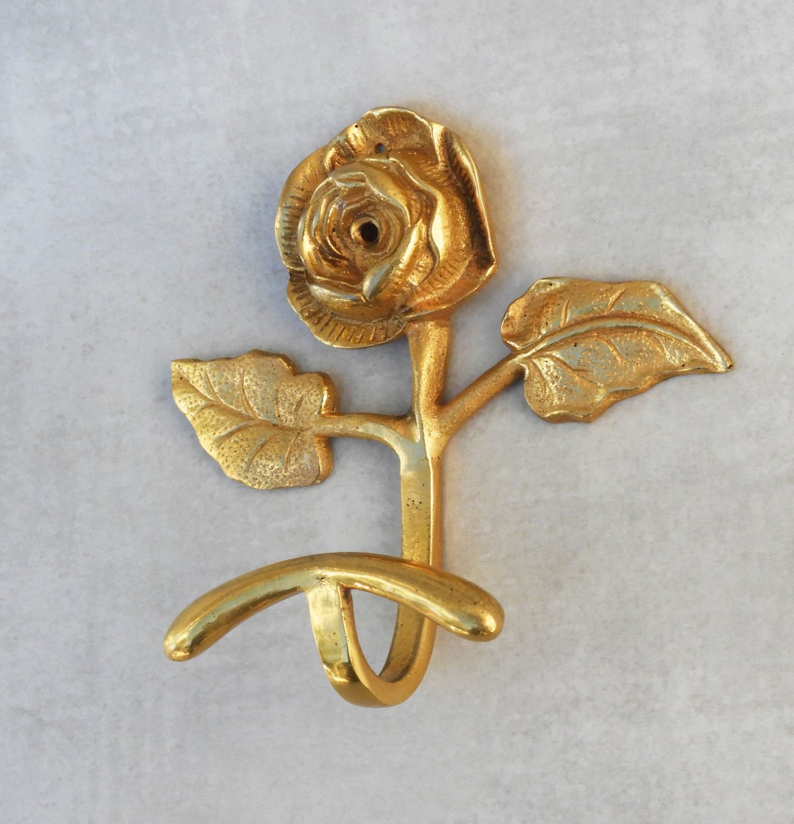 Mid-Century Modern French Rose Flower Hooks in Gilded Brass, 1950s for ...