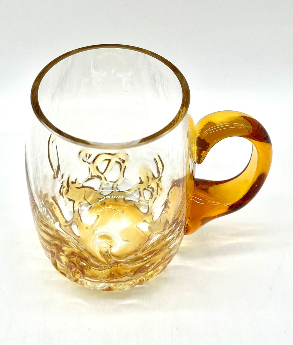 Vintage Mouth-Blown Amber Glass Beer Mug, Scandinavia, 1960s for sale ...