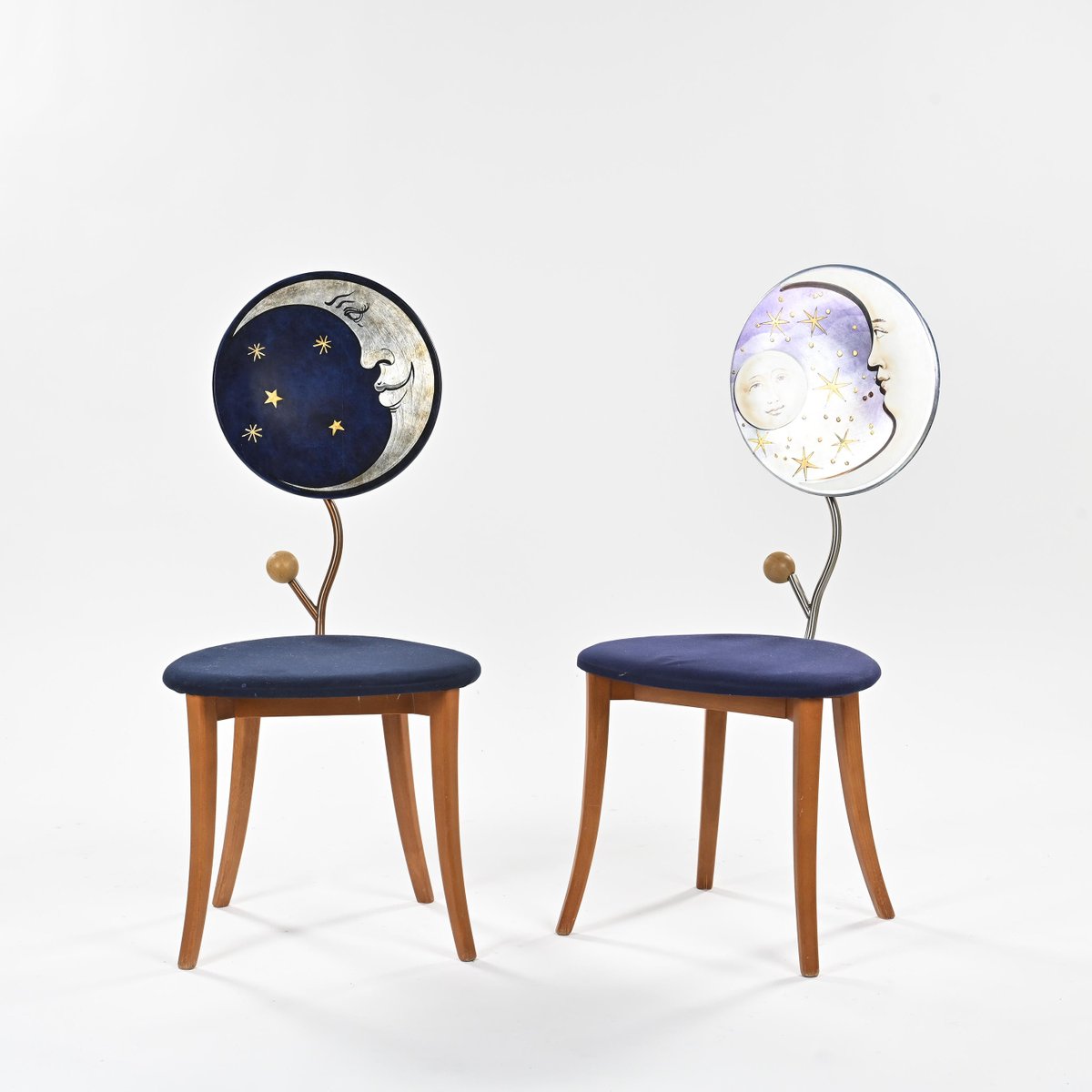 Beech and Metal Luna E Sole Chairs from Carlo Berruti, 1990s, Set of 2 ...