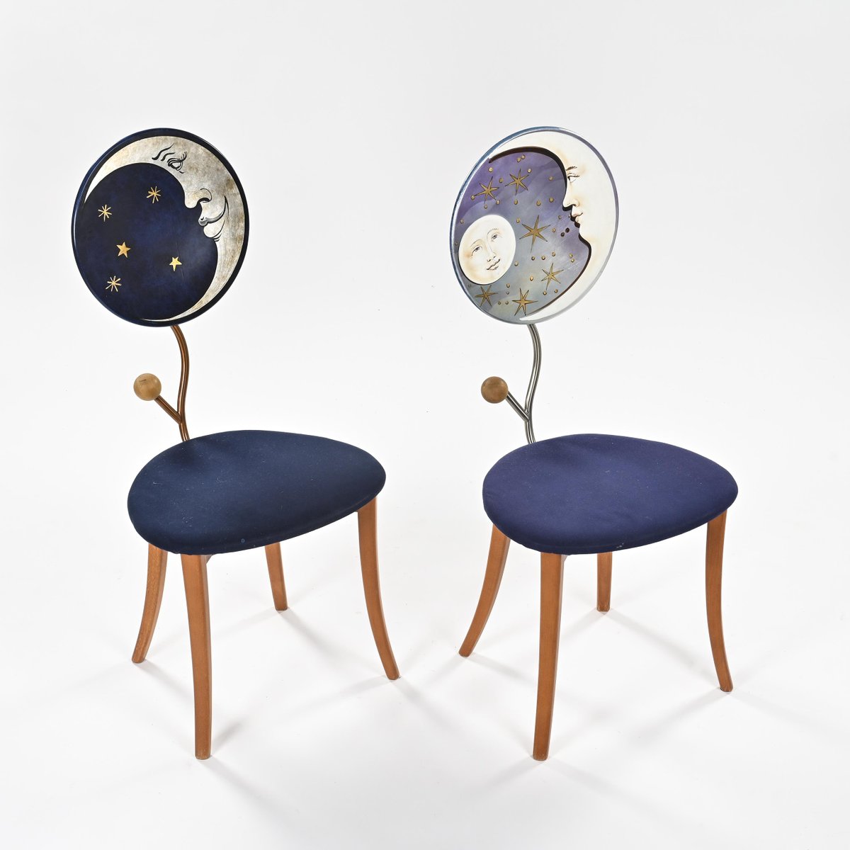 Beech and Metal Luna E Sole Chairs from Carlo Berruti, 1990s, Set of 2 ...