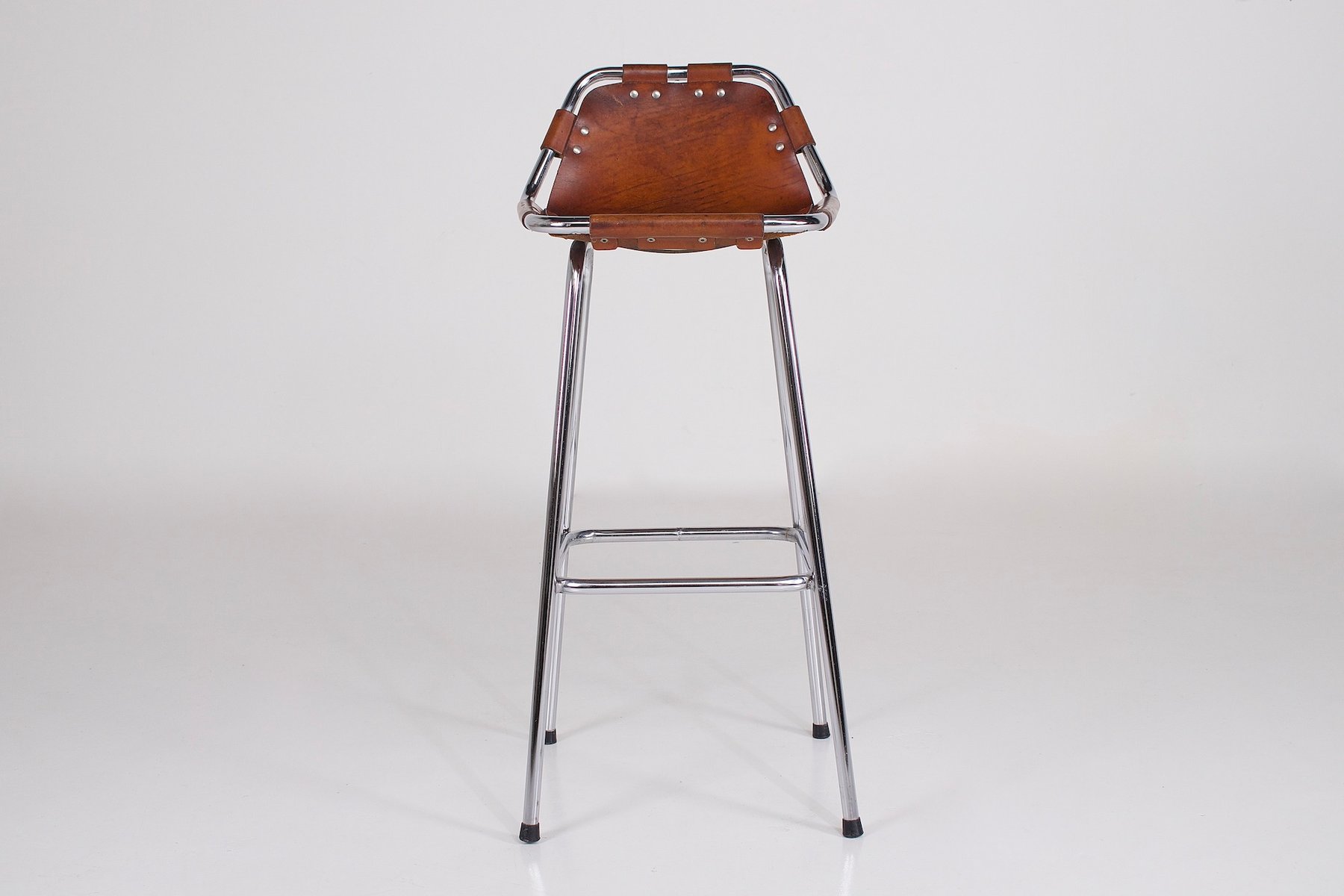 Vintage Leather Bar Stool, 1970s for sale at Pamono