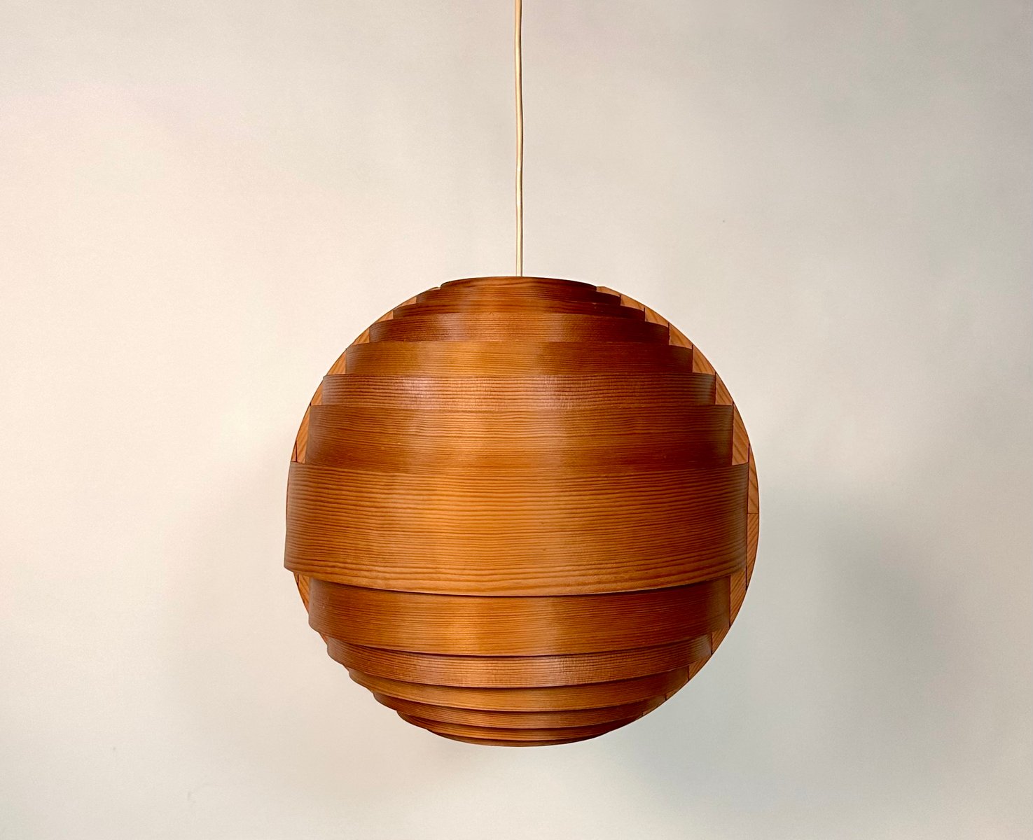 Large Spherical Hanging Lamp in Pine Veneer by Hans-Agne Jakobsson for ...
