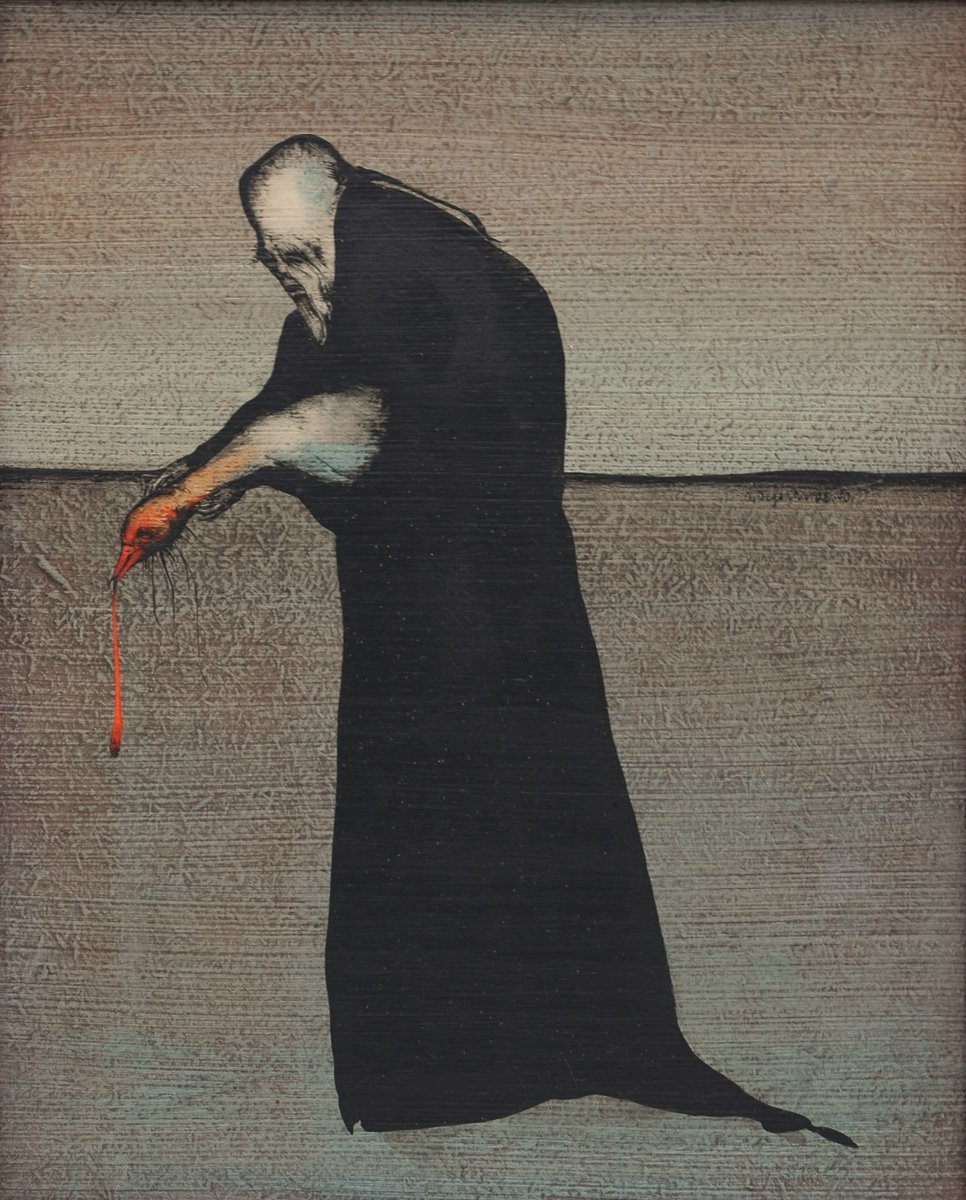 Gertrude Degenhardt, Two Fantastic Scenes, 1970, Oil on Hardboard, set ...