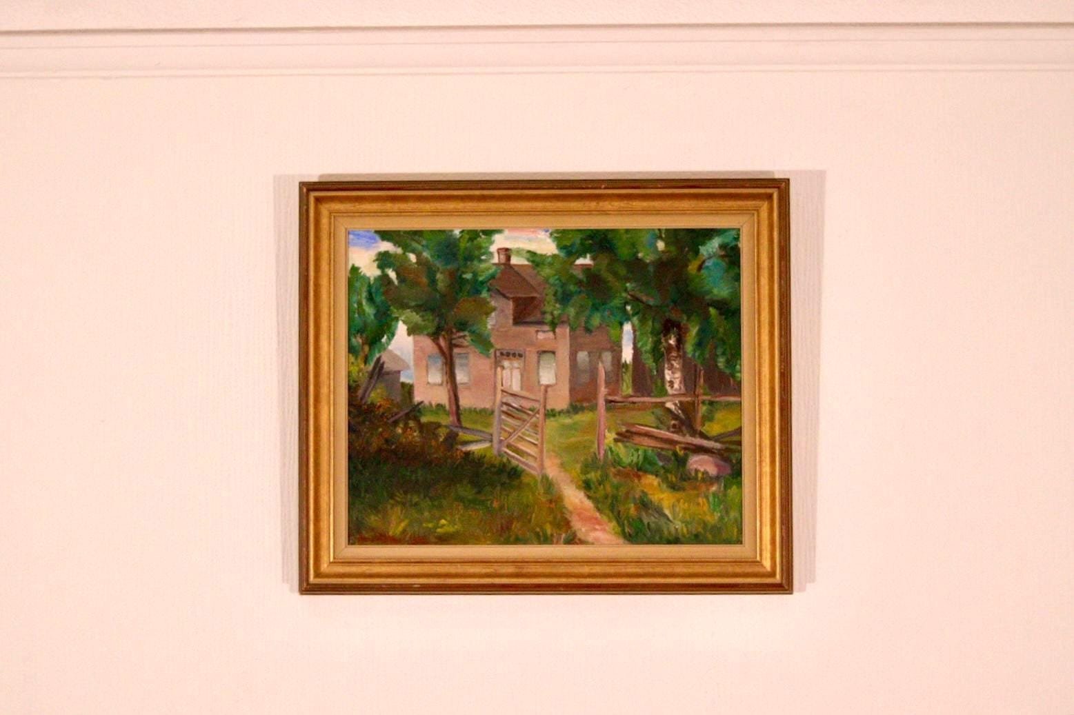 Anna Hoffman, Country Cottage, 1933, Oil on Canvas, Framed for sale at ...