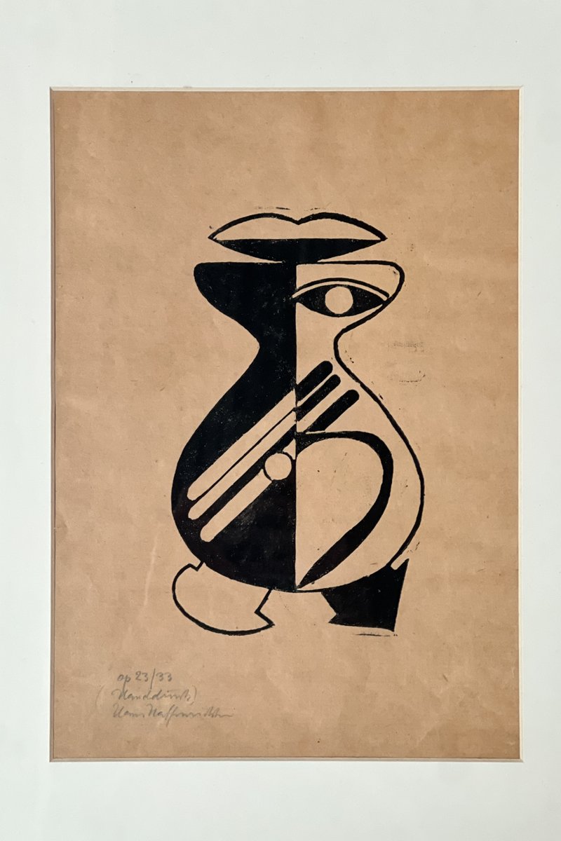 Hans Haffenrichter, Dance Sign, 1923, Linocut for sale at Pamono