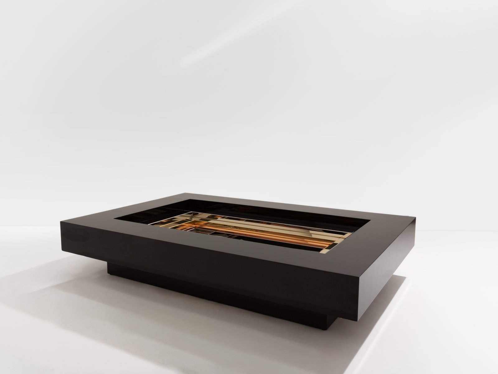 Brass and Chrome Lacquered Coffee Table by Alain Delon for Maison ...