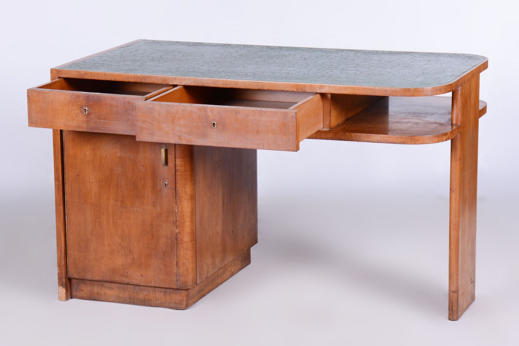 Czech Art Deco Cherry Writing Desk attributed to J. Halabala for Up ...