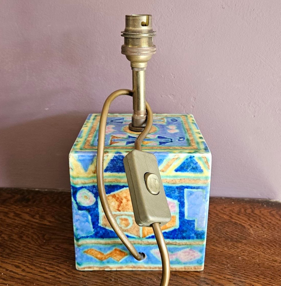 Art Deco Mattajade Geometric Lamp Base from Crown Devon, 1930s for sale ...
