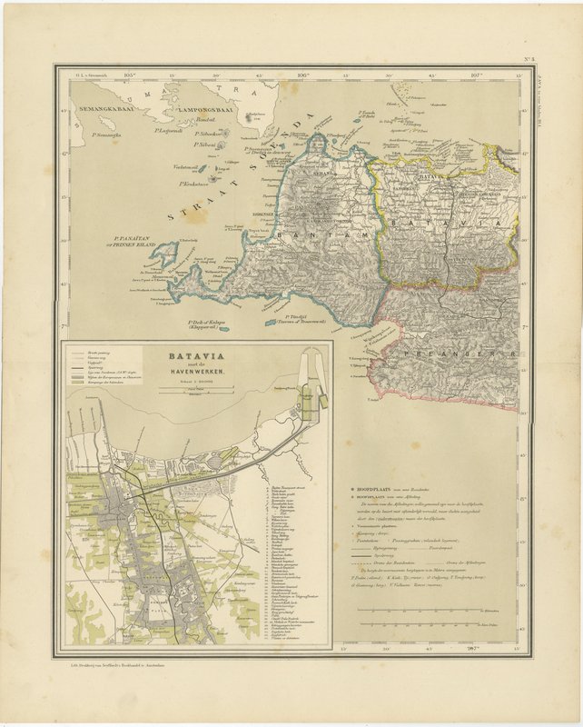 Antique Java Maps with Batavia Plan Dutch East Indies, 1880s, Set of 4 ...