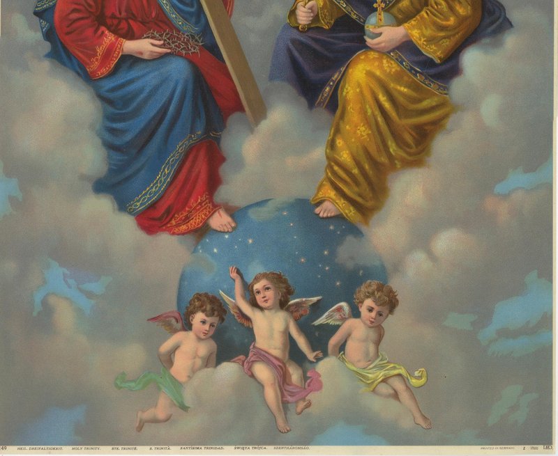 Holy Trinity Enthroned in Heaven, 1900, Chromolithograph on Paper for ...