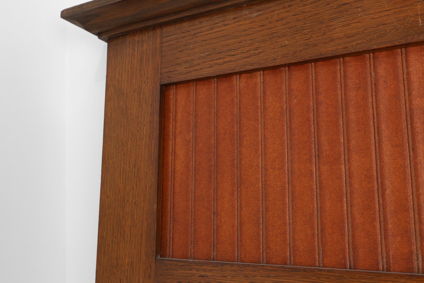 Art Deco French Oak Mirror with Fluted Panel, 1930s for sale at Pamono