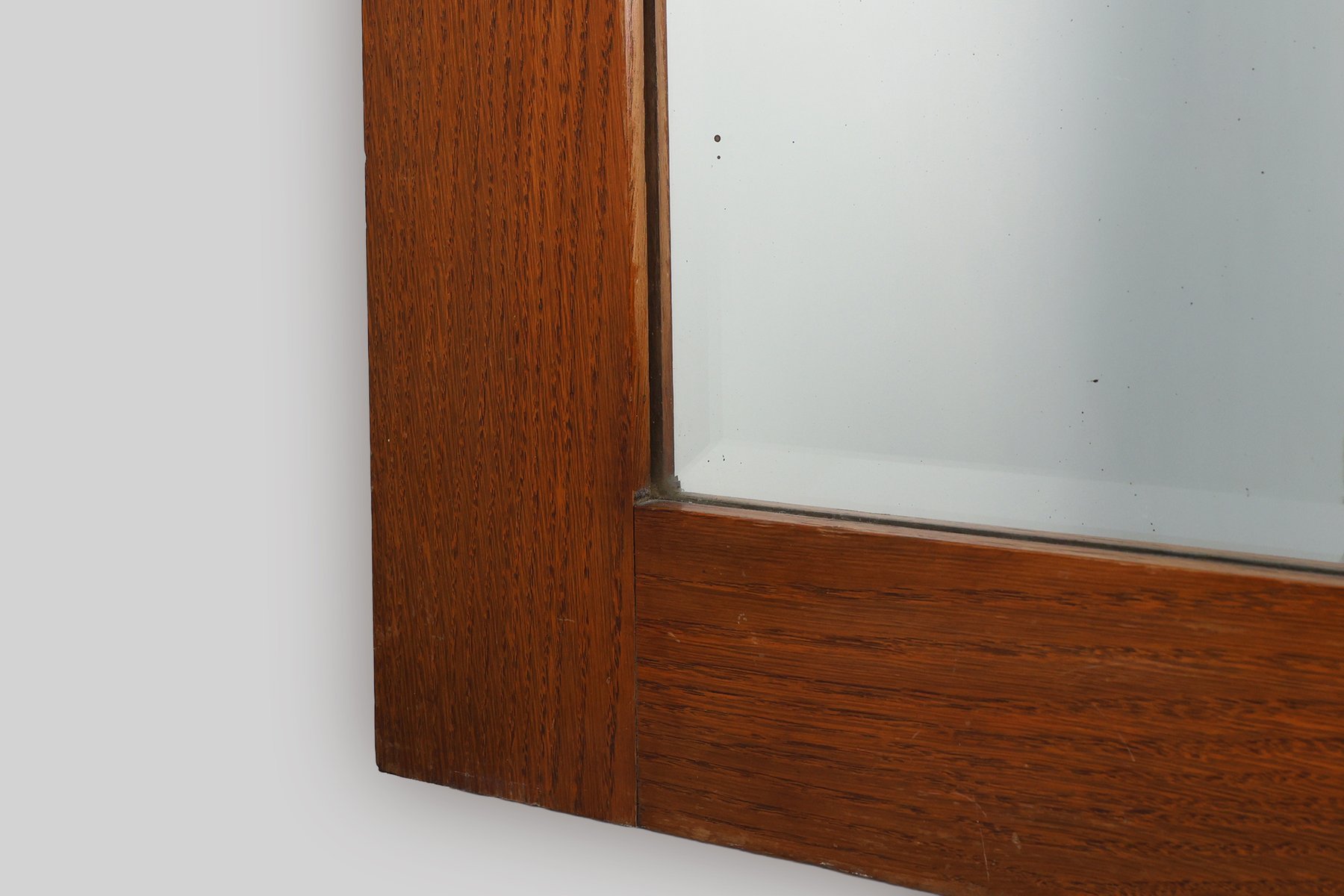 Art Deco French Oak Mirror with Fluted Panel, 1930s for sale at Pamono