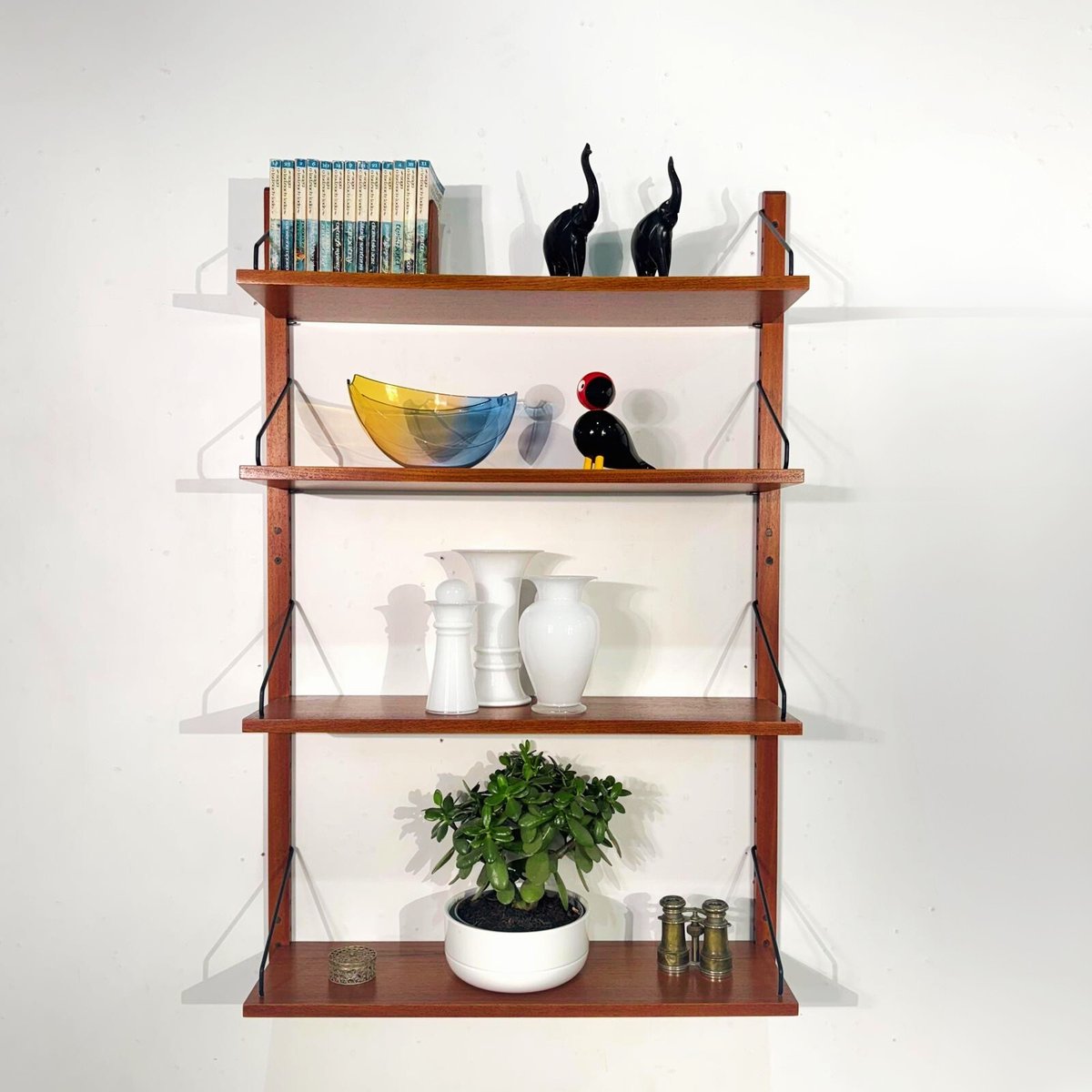 Vintage One Bay Teak Wall Unit by Poul Cadovius, 1960s for sale at Pamono