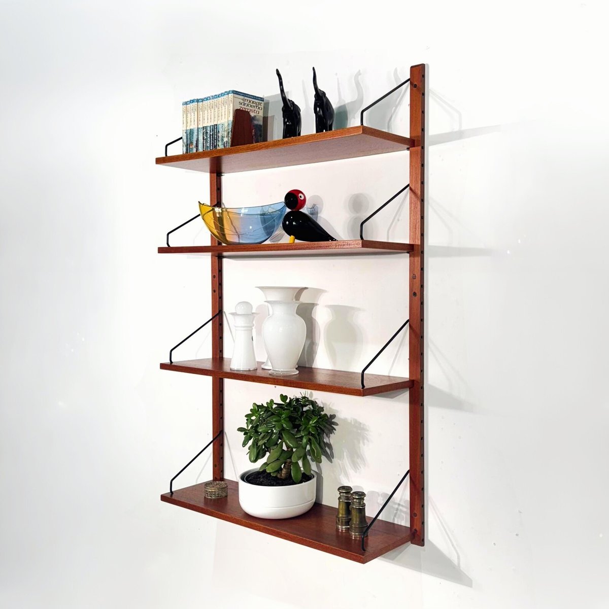 Vintage One Bay Teak Wall Unit by Poul Cadovius, 1960s for sale at Pamono