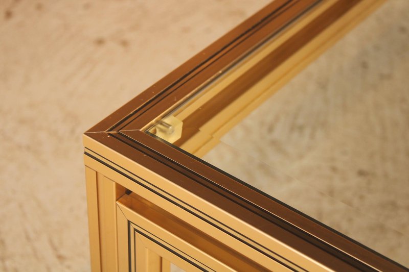 Mid-Century Coffee Table with Bevelled Edge Glass Top by Pierre Vandel ...