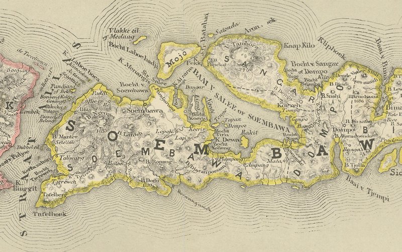 Antique Maps of the Lesser Sunda Islands in Dutch East Indies, 1884 ...