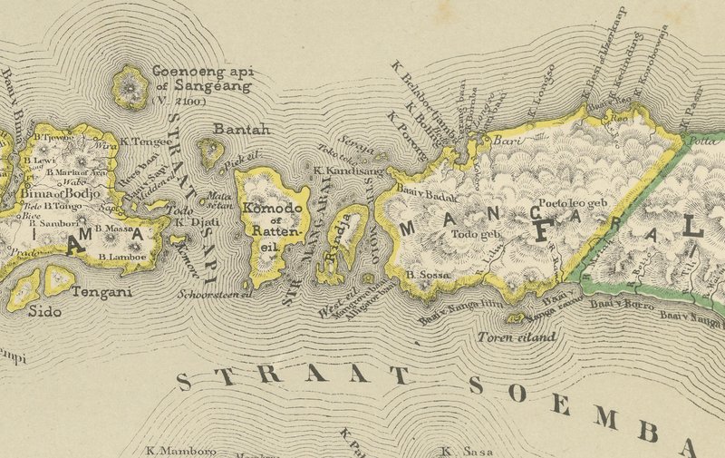 Antique Maps of the Lesser Sunda Islands in Dutch East Indies, 1884 ...
