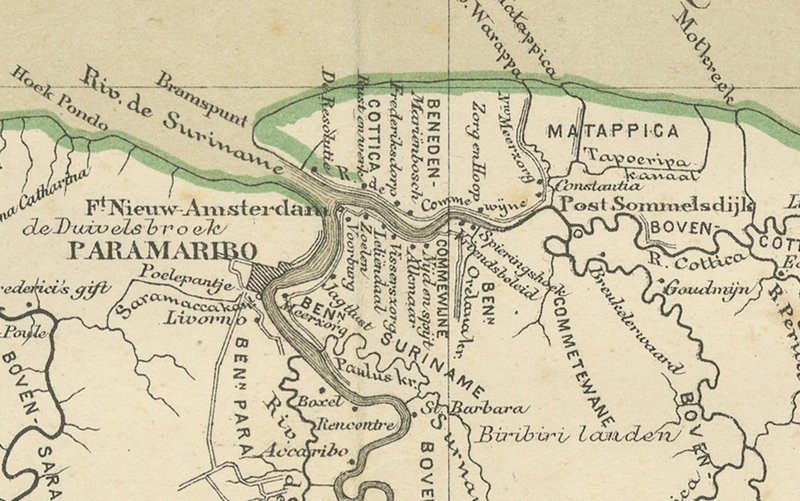 Antique Map of Dutch Colonies in the Caribbean and Suriname by ...