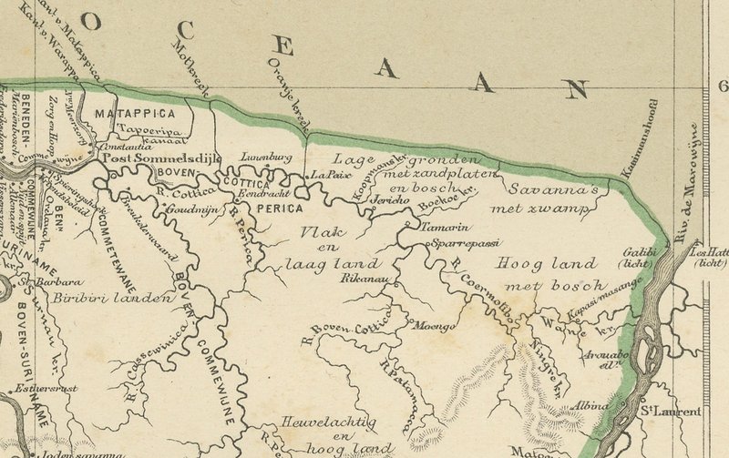 Antique Map of Dutch Colonies in the Caribbean and Suriname by ...