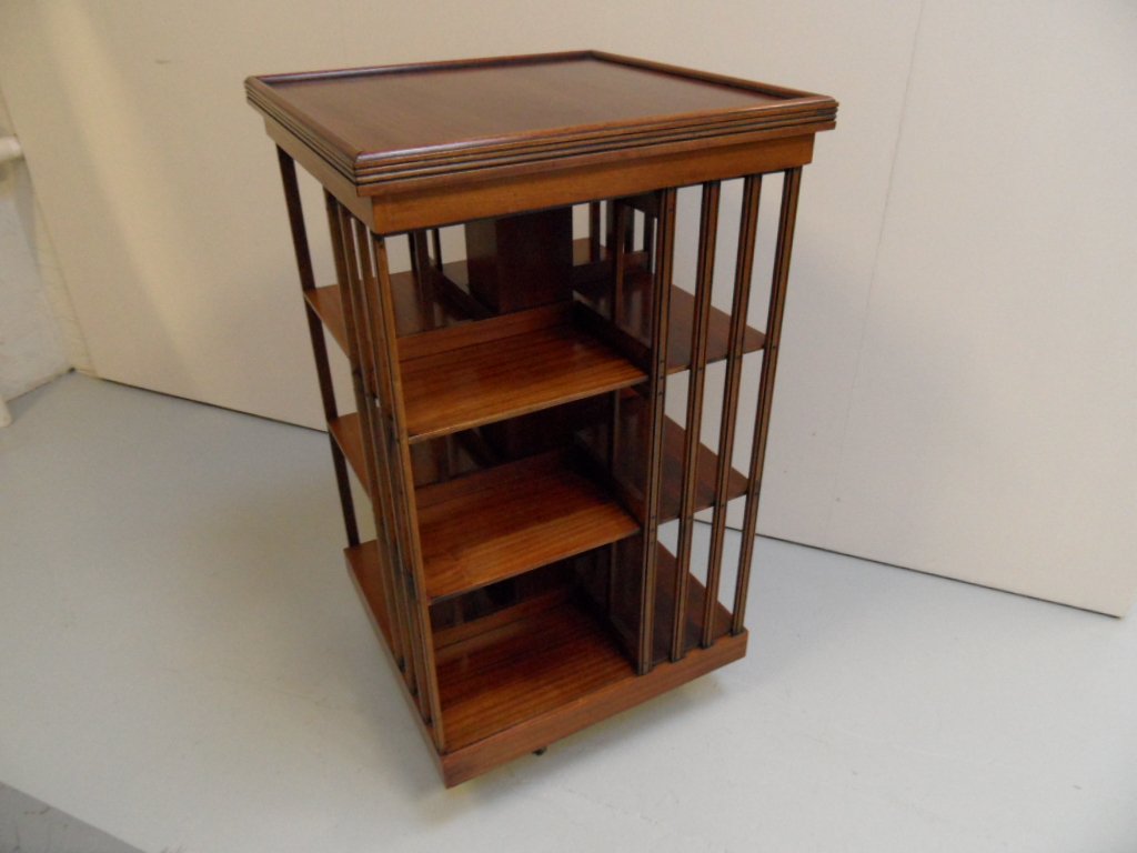 Antique Mahogany Revolving Bookcase for sale at Pamono