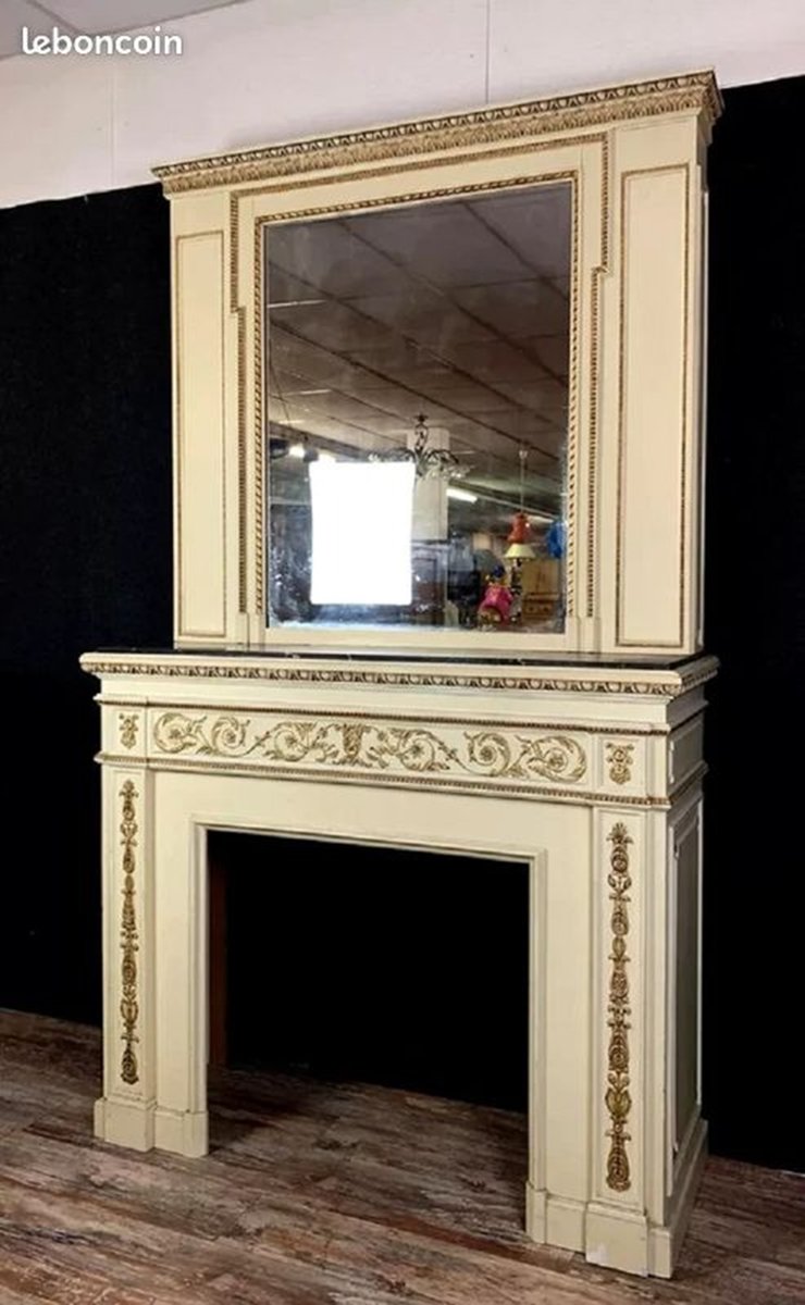 Louis XVI Kamin mit Cheval Spiegel, 1800er bei Pamono kaufen