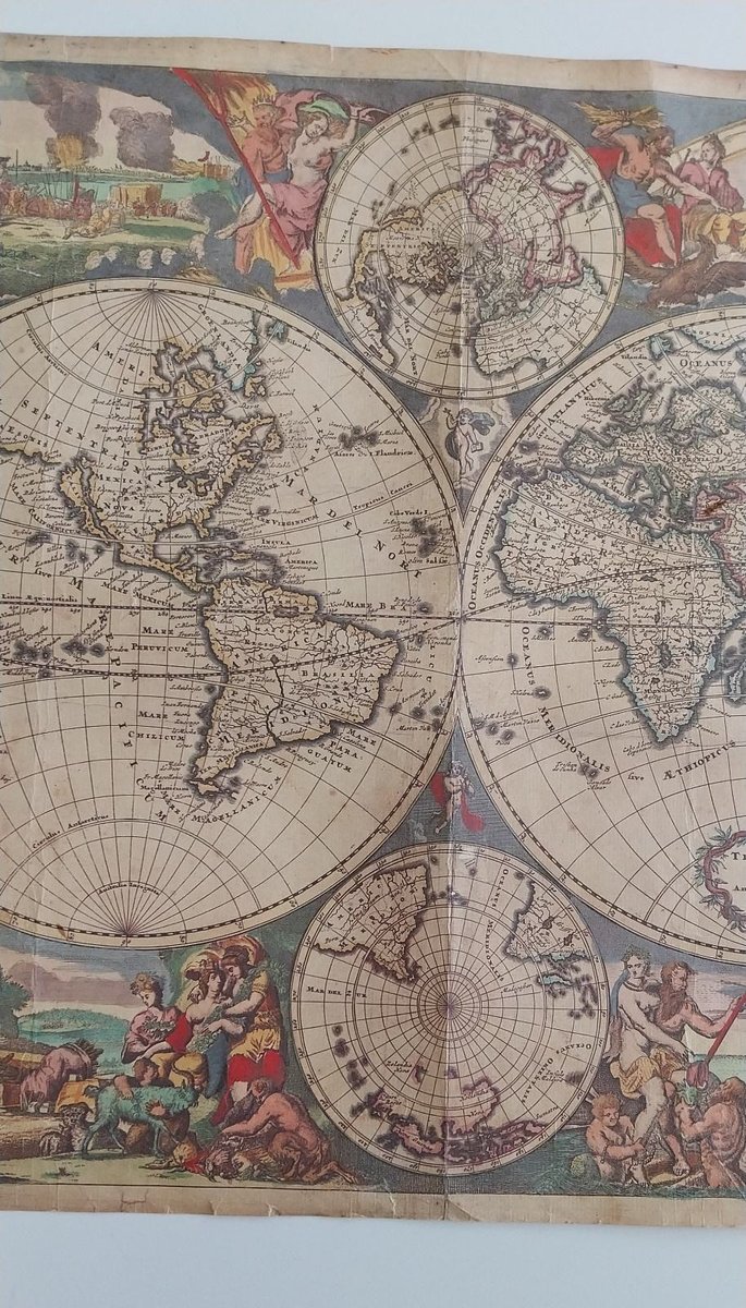 Nova Totius Terrarum Orbis Tabula Chart, Amsterdam, 17th Century for ...
