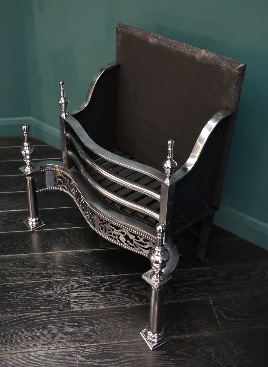 Free-Standing Polished Steel Fire Grate, 1990 for sale at Pamono