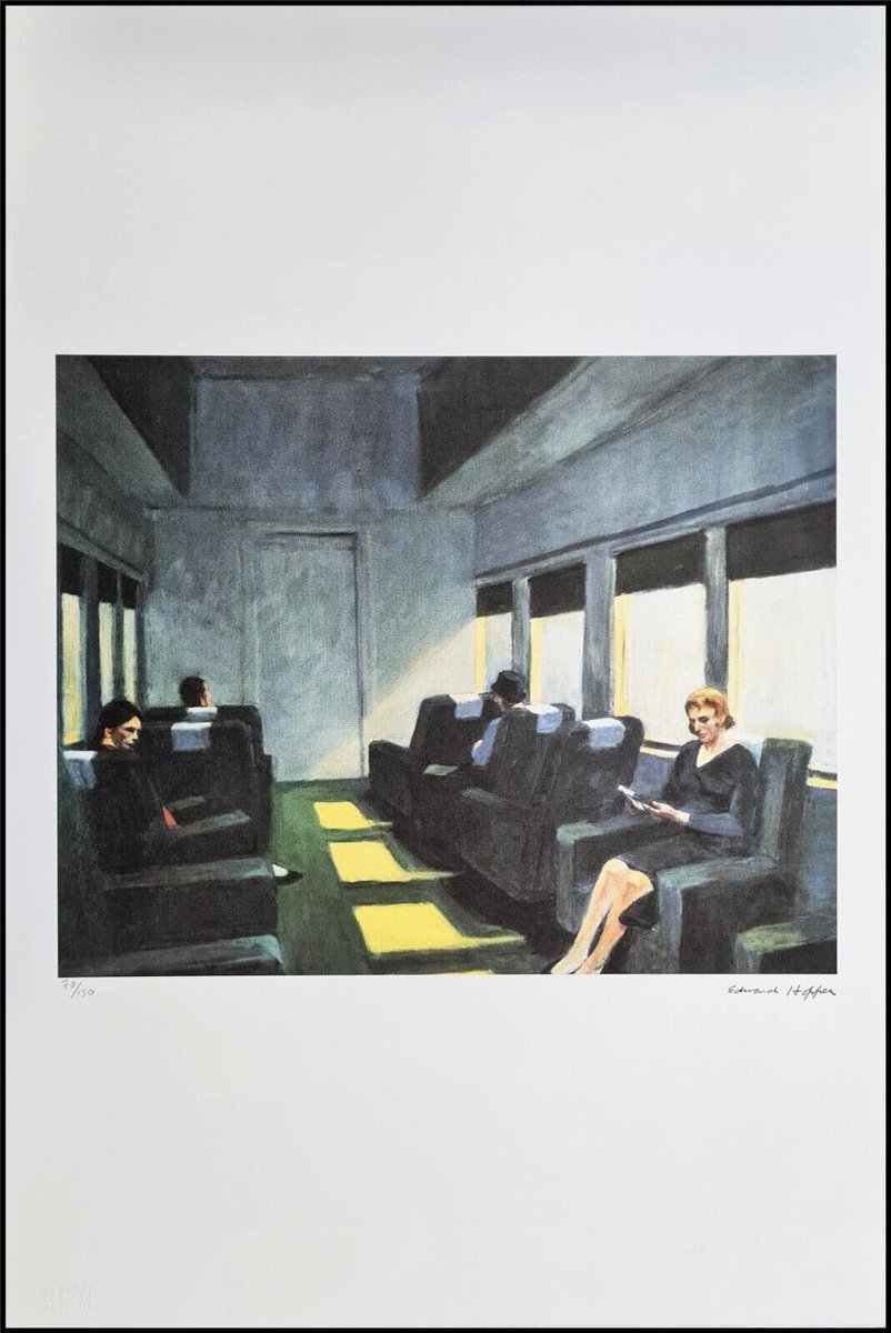 Dopo Edward Hopper, Chair Car, anni '90, Paper in vendita su Pamono