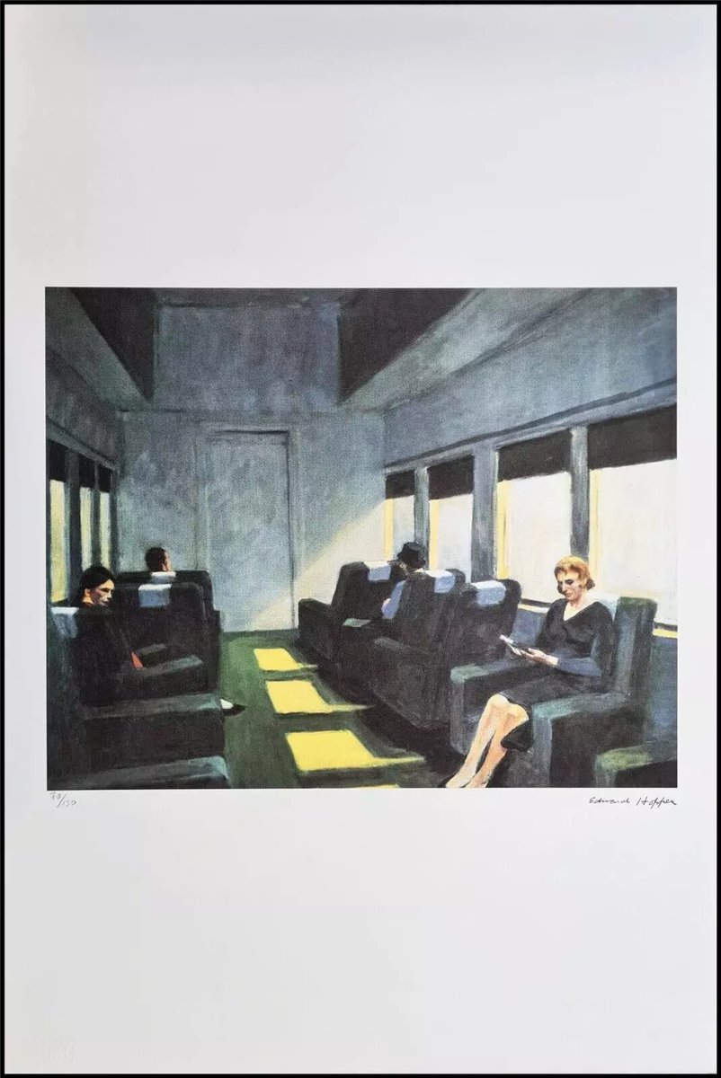 Dopo Edward Hopper, Chair Car, anni '90, Paper in vendita su Pamono