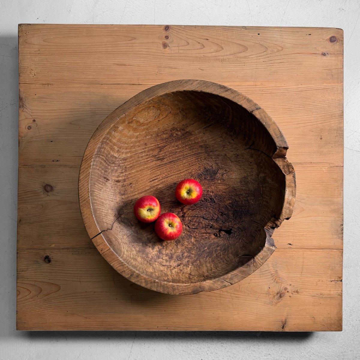 Vintage Japanese Wooden Dough Bowl, 1920s for sale at Pamono