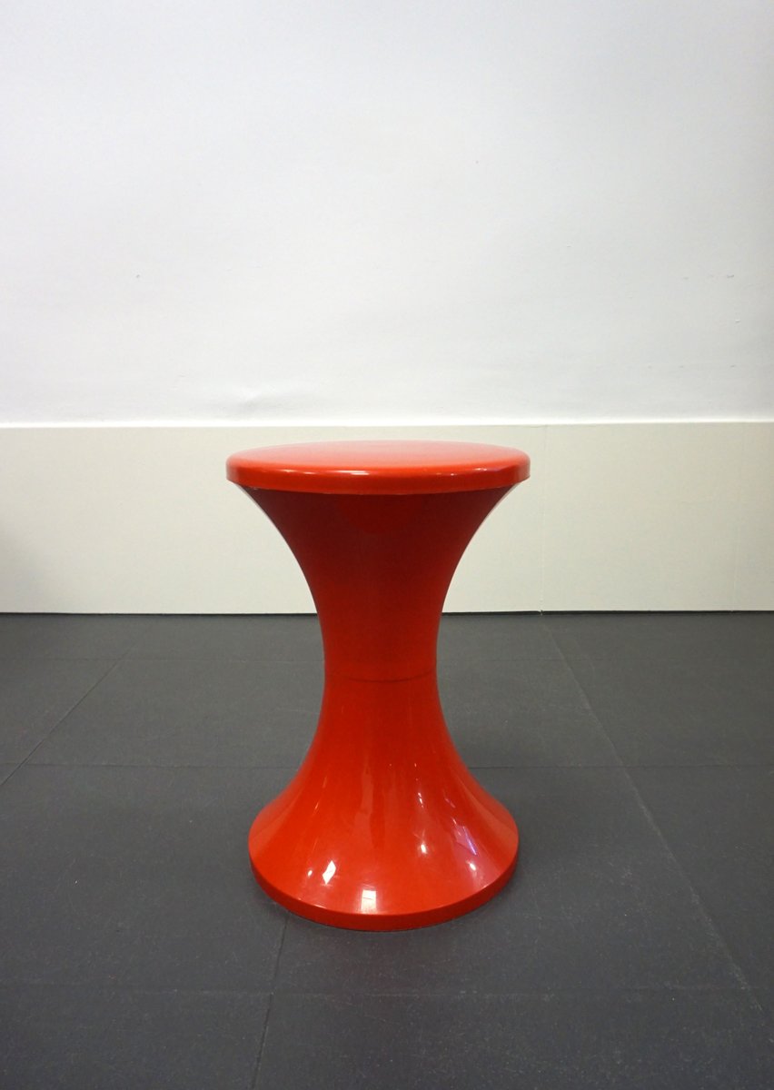 Red Stools, 1970s, Set of 4 for sale at Pamono