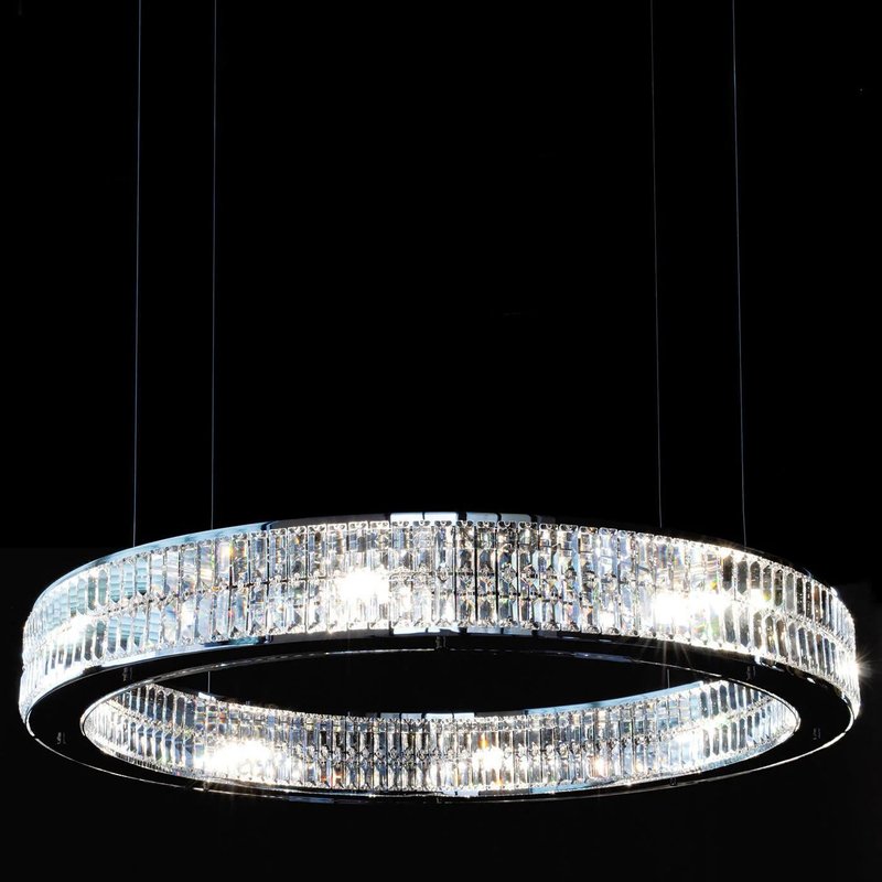 Eclipse Double Crystal Layer Pendant Lamp by Aggiolight for sale at Pamono
