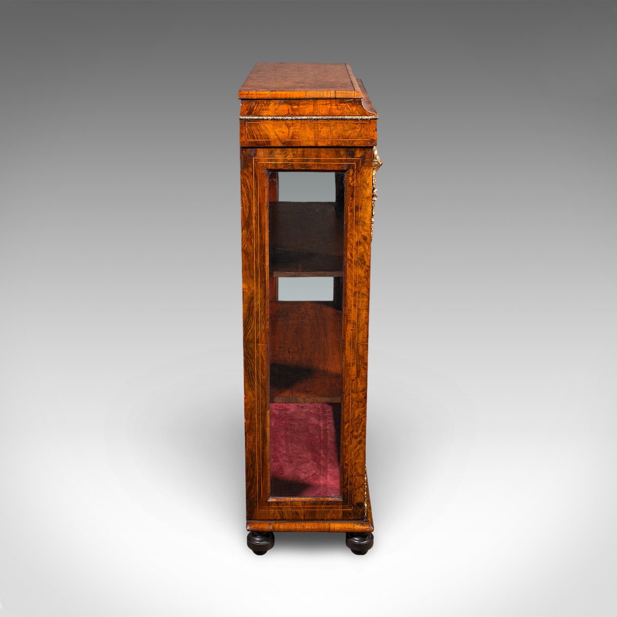 Vitrine Victorienne Antique en Verre et Noyer, Angleterre, 1860s en ...