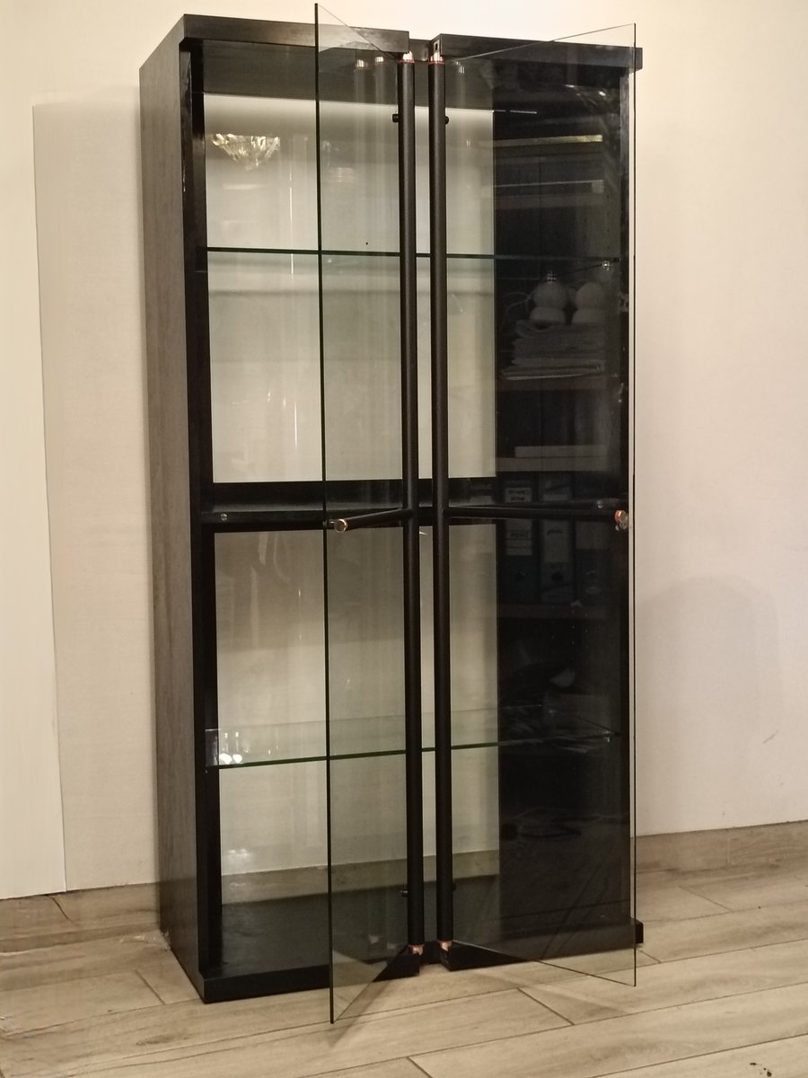 Vitrine Vintage en Bois Laqué Noir par Carlo Scarpa pour Bernini, 1970s ...