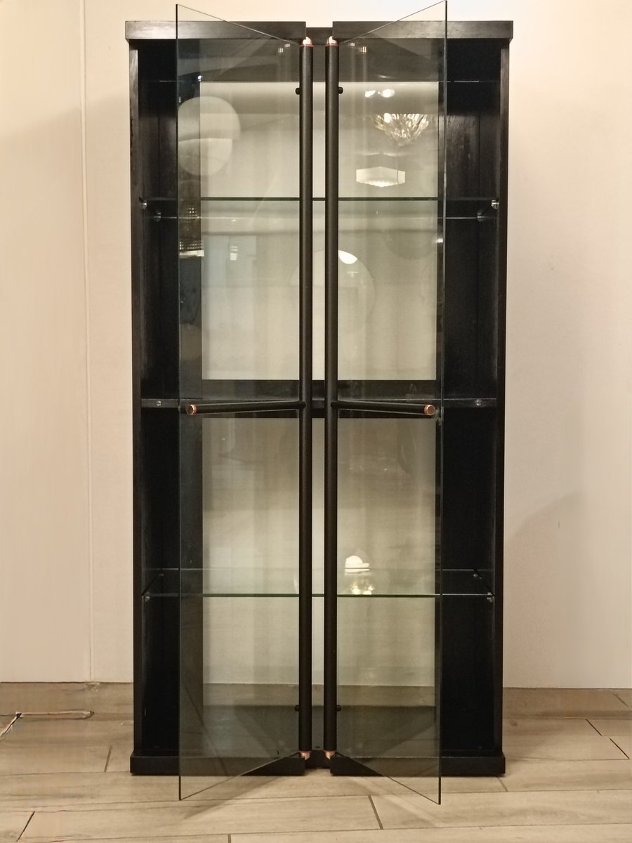 Vitrine Vintage en Bois Laqué Noir par Carlo Scarpa pour Bernini, 1970s ...