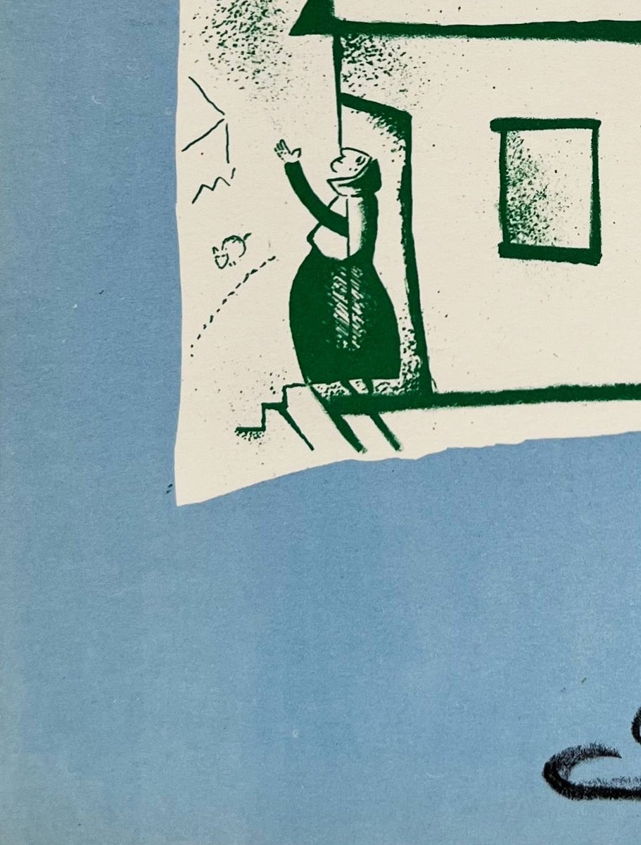 Marc Chagall, The House in My Village, 1960, Lithographie bei Pamono kaufen