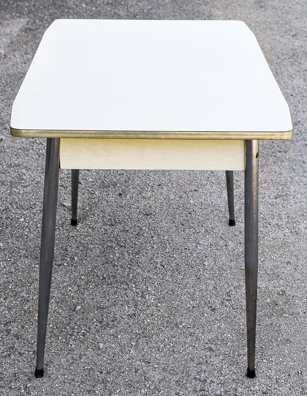 Kitchen Table with White Formica Top and Pastry Board, 1970s for sale ...