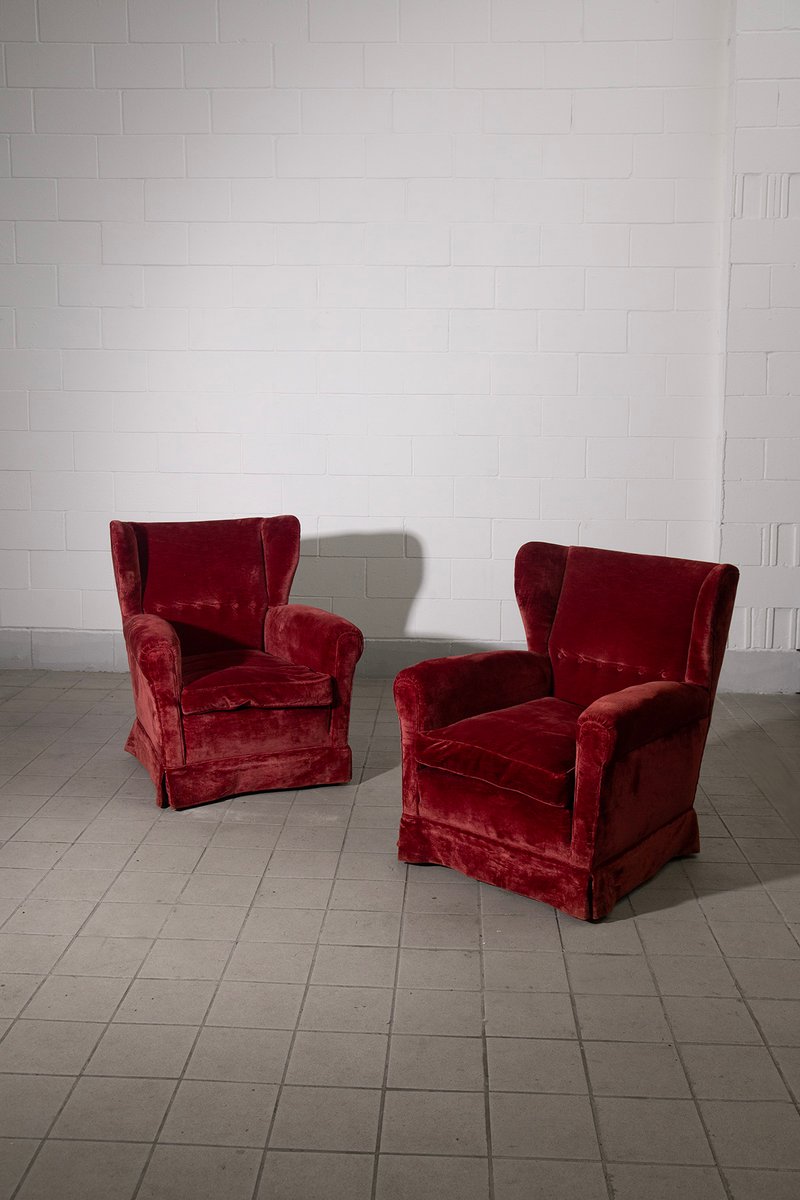 Fauteuils par Paolo Buffa, 1940s, Set de 2 en vente sur Pamono
