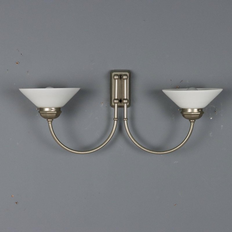 Vintage Metal Wall Light with Glass Diffusers, 1960s for sale at Pamono