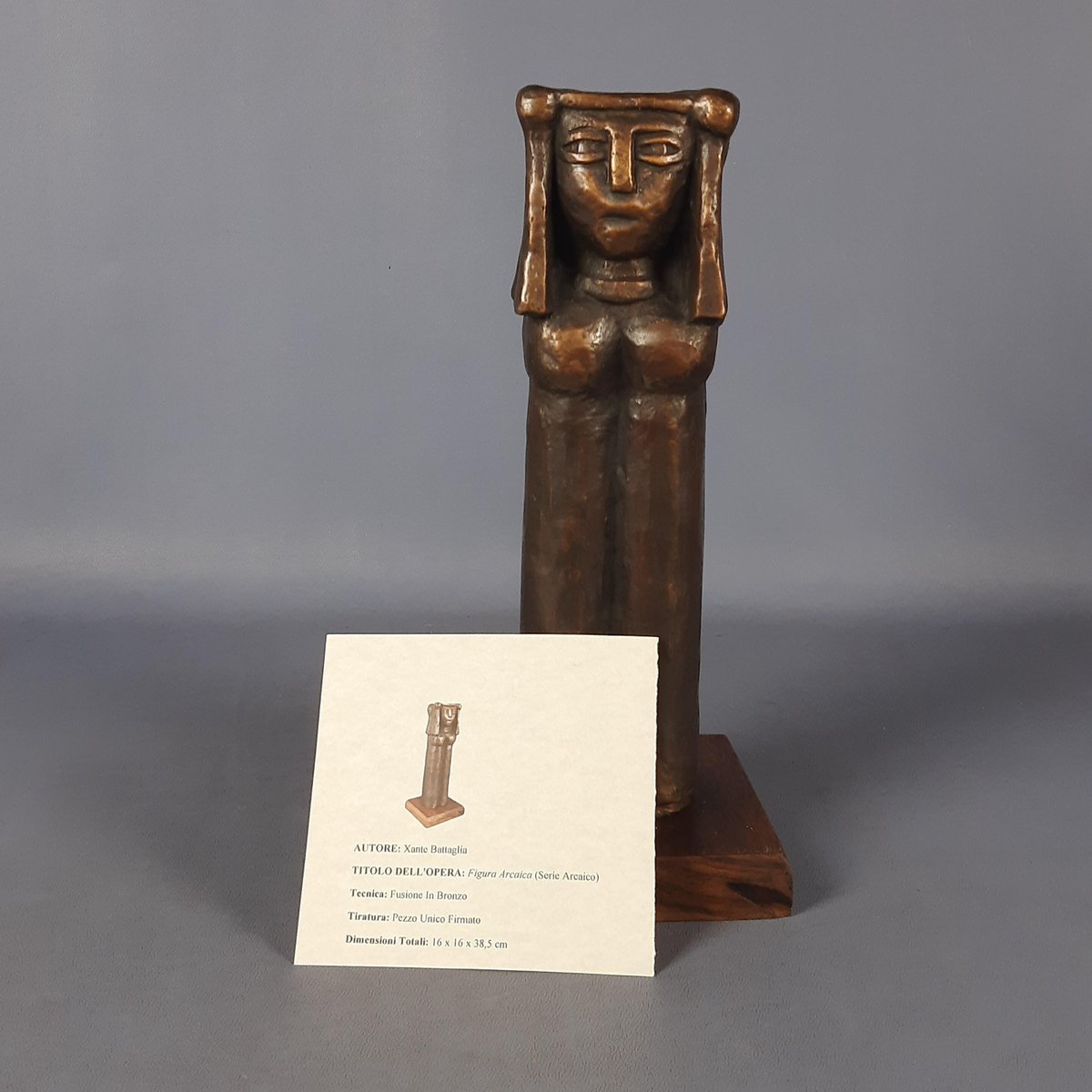 Xante Battaglia, Archaic Figure, 1960s, Bronze on Wood Base for sale at ...