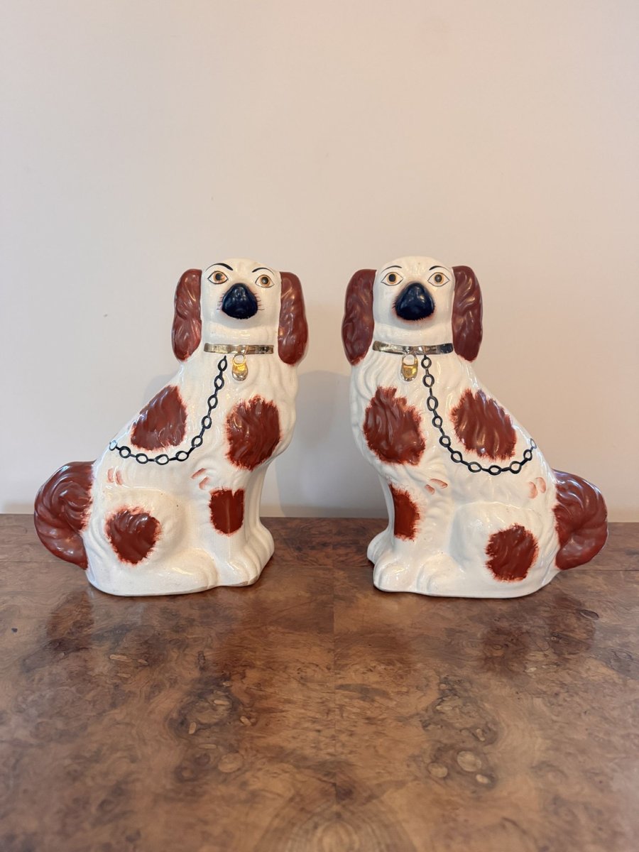 Antique Victorian Staffordshire Dogs, 1880, Set of 2 for sale at Pamono