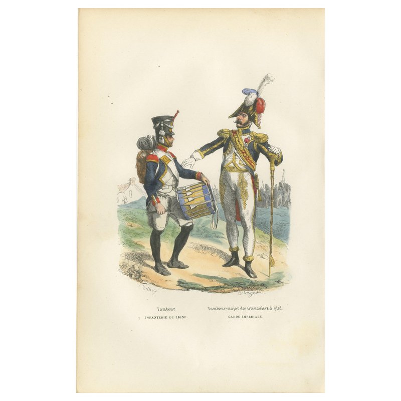 After Horace Vernet, Napoleone I Imperial Guard Granatiere Drum Major e ...