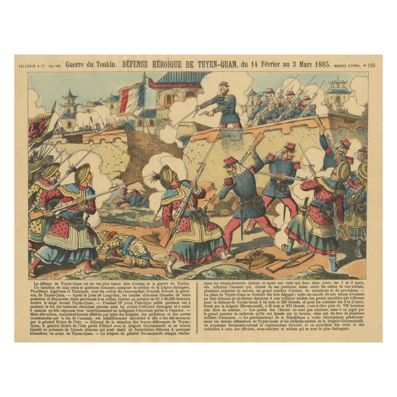 Scène de Bataille de la Guerre du Tonkin, 1885, Papier en vente sur Pamono