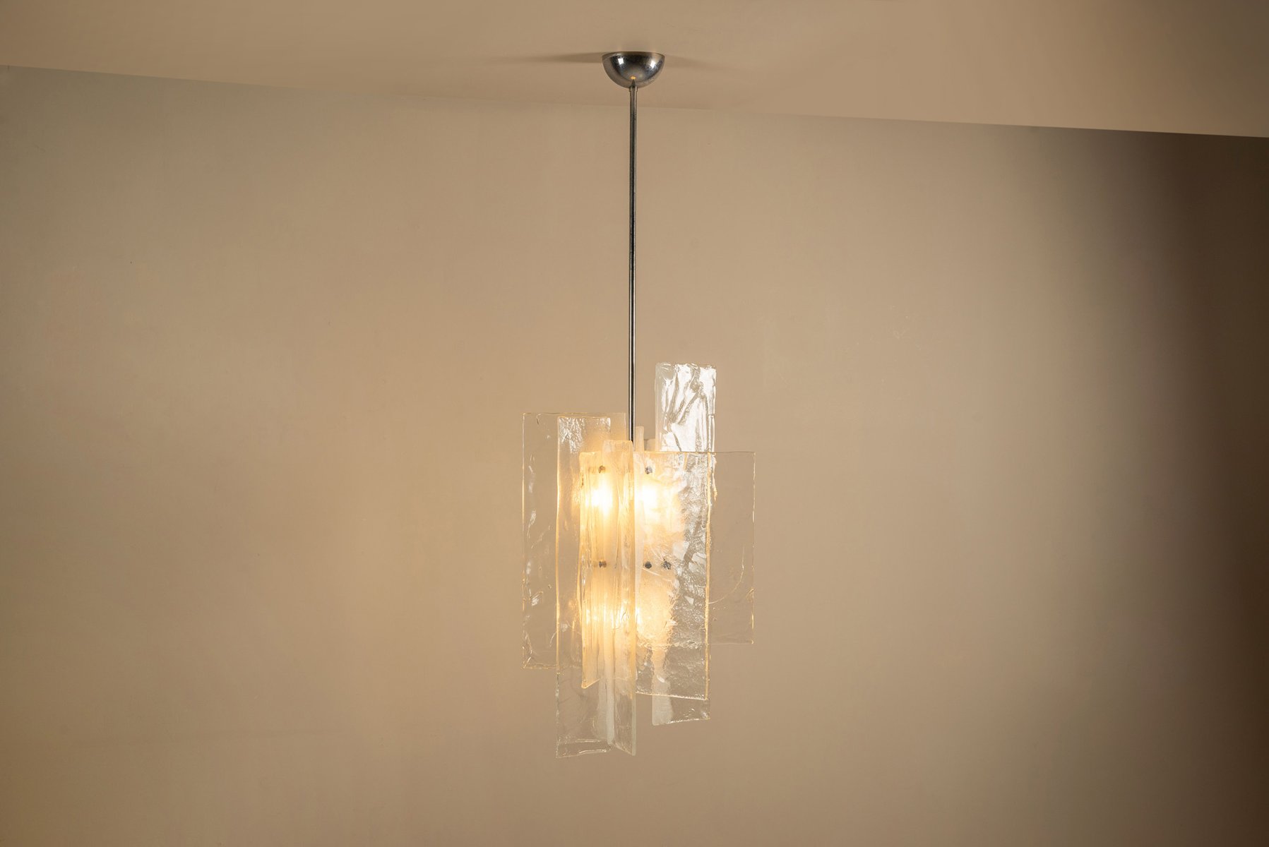 Grande Lampe à Suspension LS 199 par Carlo Nason pour Mazzega, Italie ...