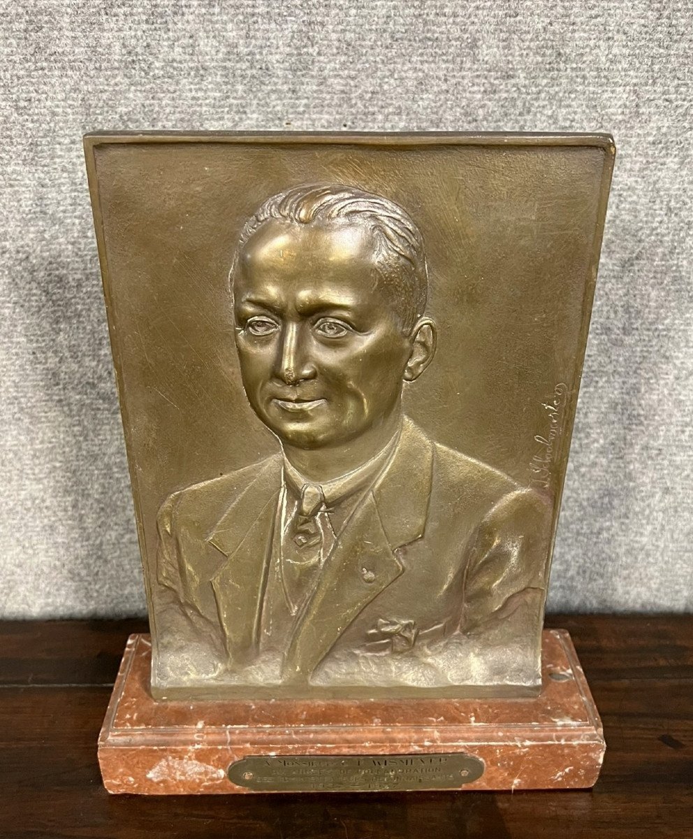 Bronze Work Depicting a Notable Figure by Jan Schoolmeester, 1890s for ...