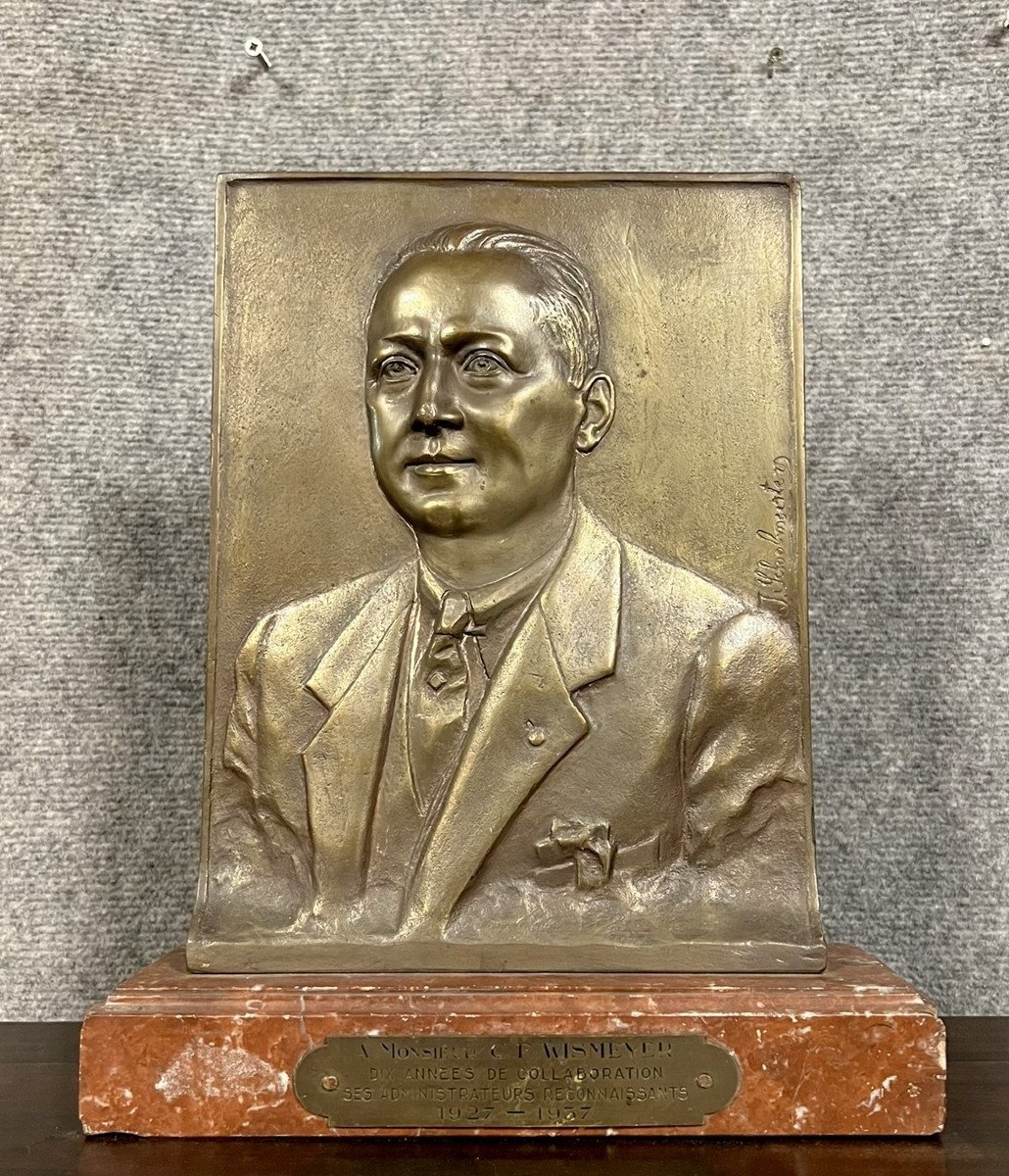 Bronze Work Depicting a Notable Figure by Jan Schoolmeester, 1890s for ...