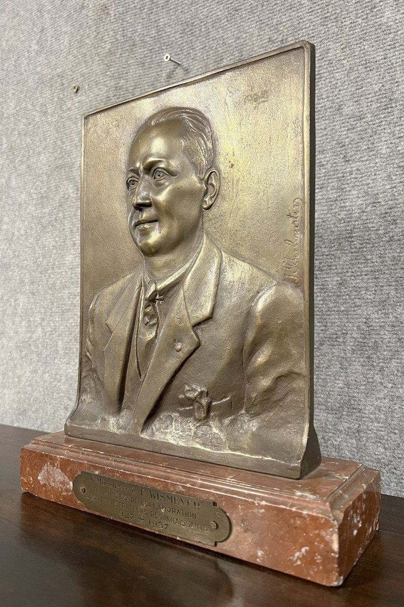 Bronze Work Depicting a Notable Figure by Jan Schoolmeester, 1890s for ...