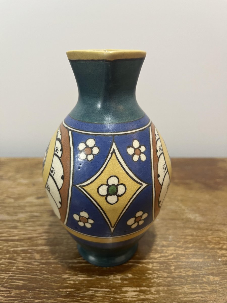 Art Nouveau Lindus Vase by Arnhem Fayence, 1916 for sale at Pamono