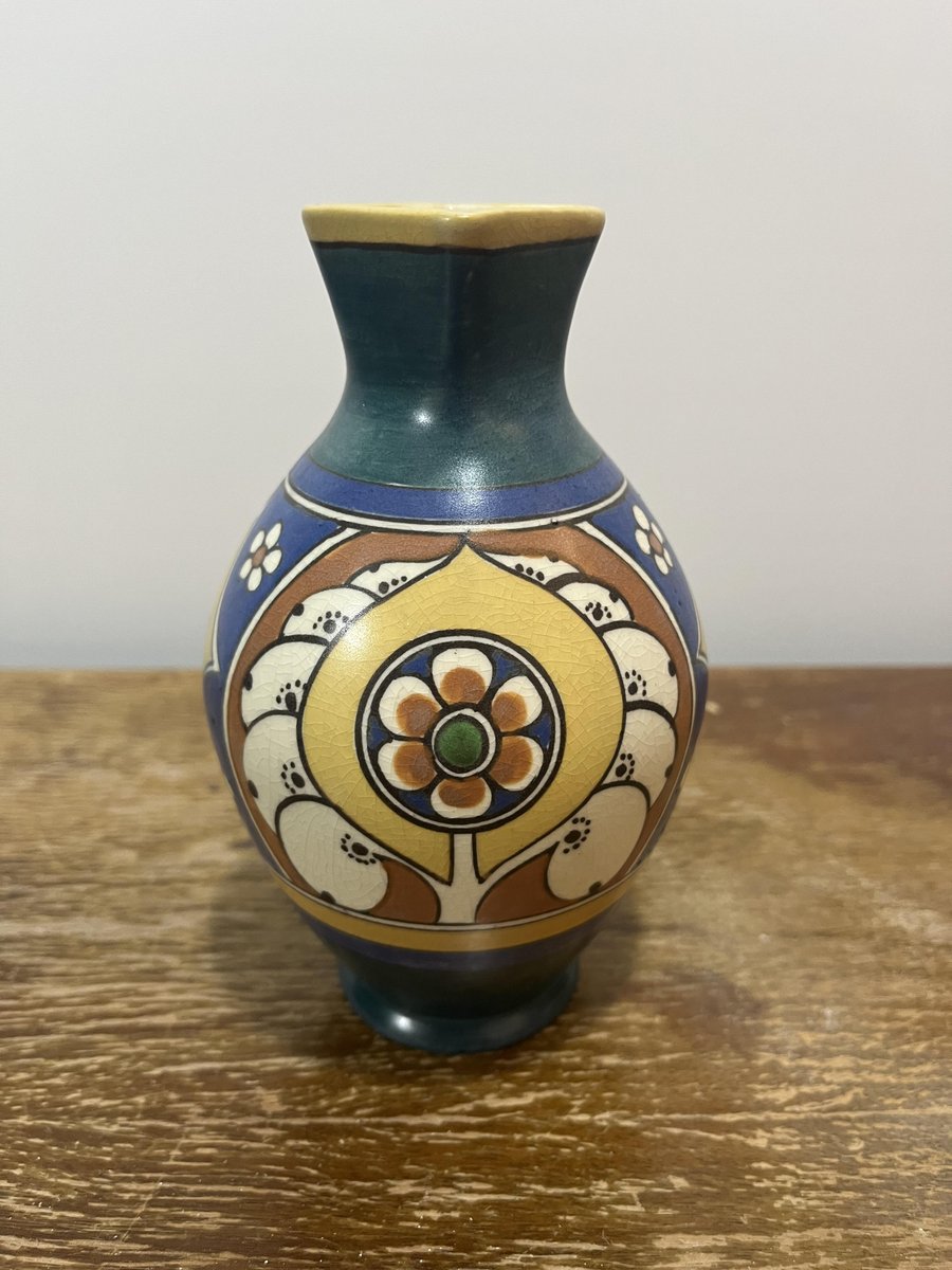 Art Nouveau Lindus Vase by Arnhem Fayence, 1916 for sale at Pamono