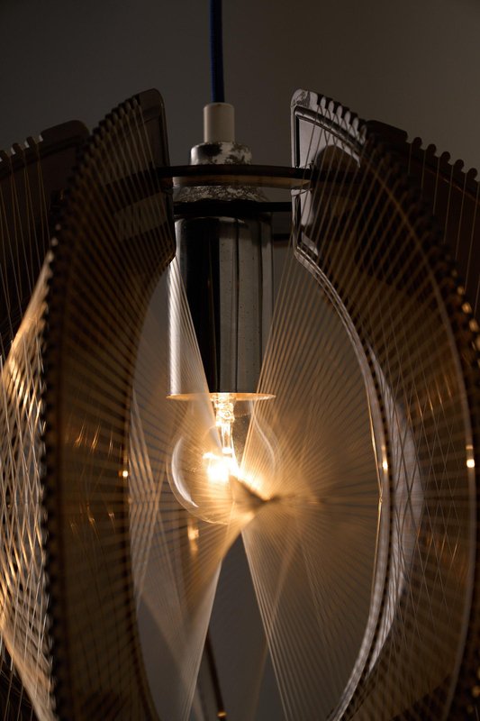 Acrylic Glass and Nylon String Pendant by Paul Secon for Sompex, 1970s ...